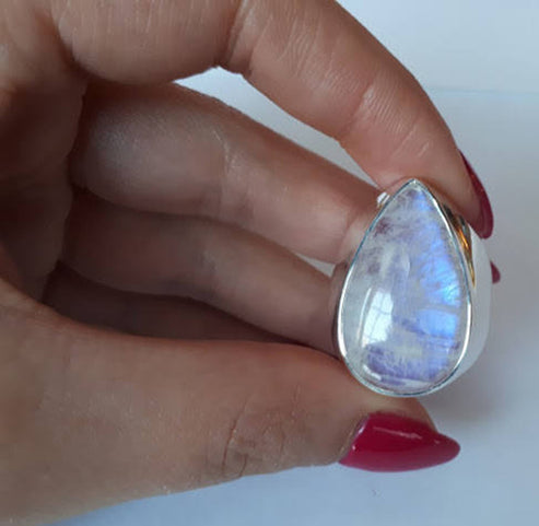 Retro Moonstone Pang Style Exaggerated Hand Rings – Nutricaodiaria