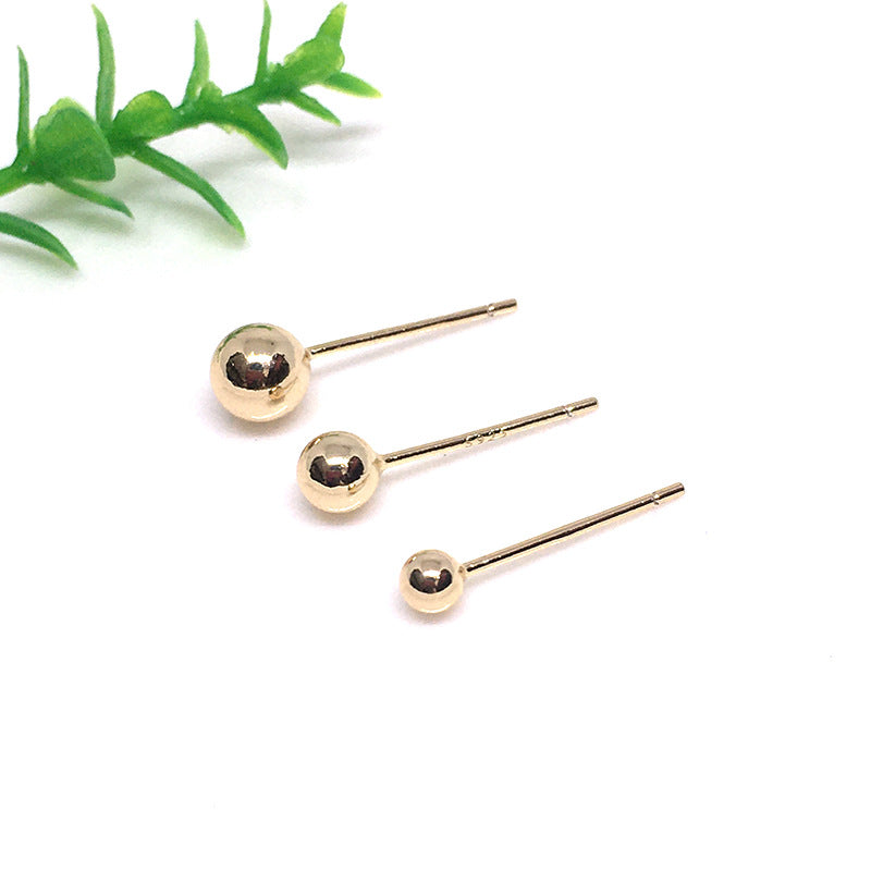 Gold-plated Color Retention Sier Needle Bean-shaped Earrings ...