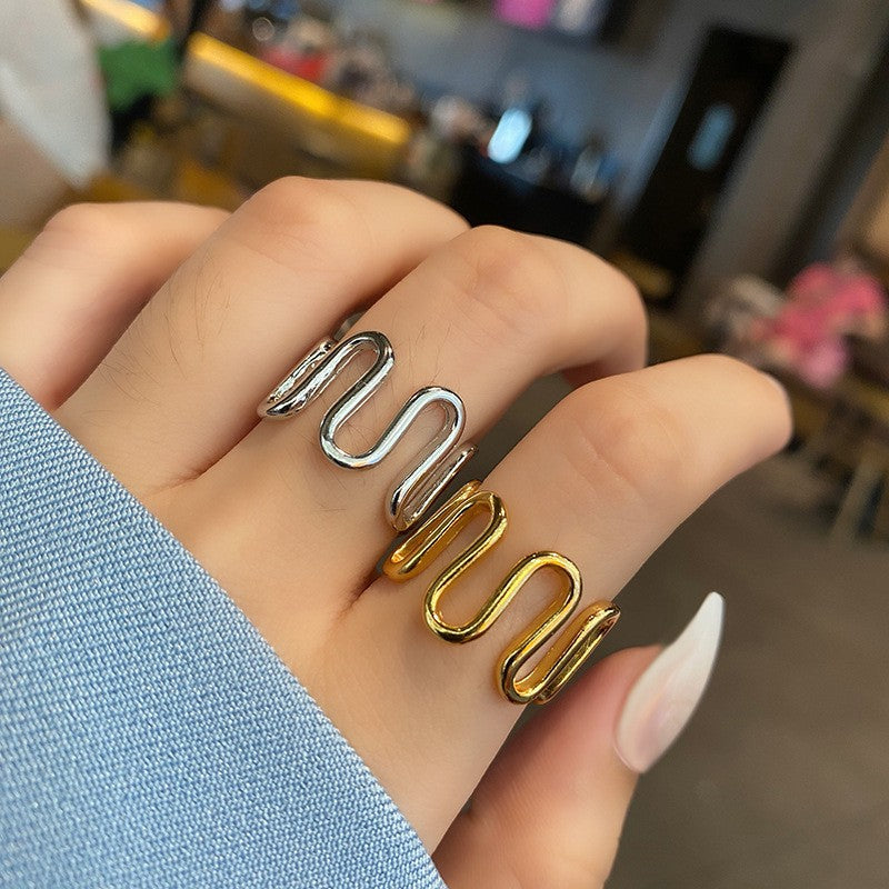 Exaggerated Line Female Creative Design Simple Rings – Nutricaodiaria