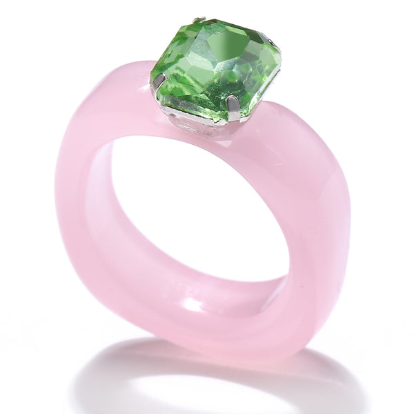 Colored Gemstone Diamond Resin Index Finger Rings – Nutricaodiaria