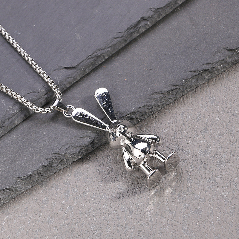 Lightning Rabbit Couple Bunny Titanium Steel Male Necklaces ...