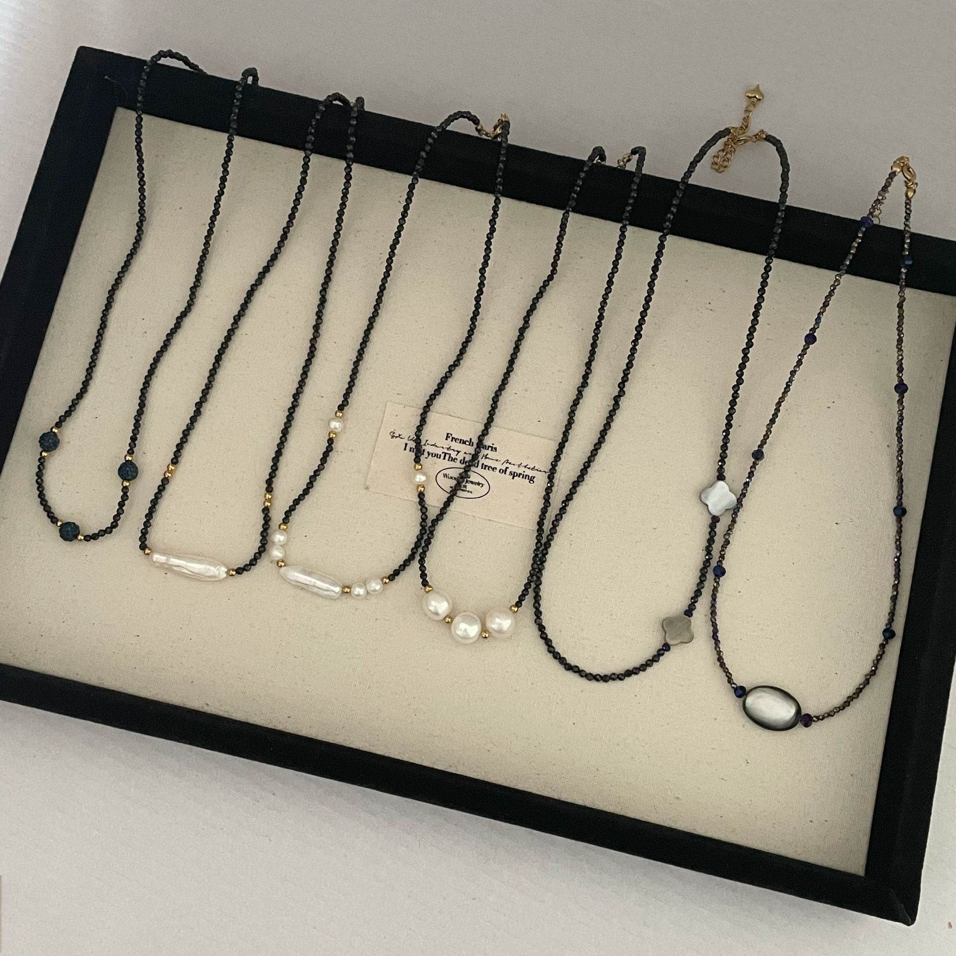 Freshwater Pearl Black Crystal String Beads Necklaces – Nutricaodiaria